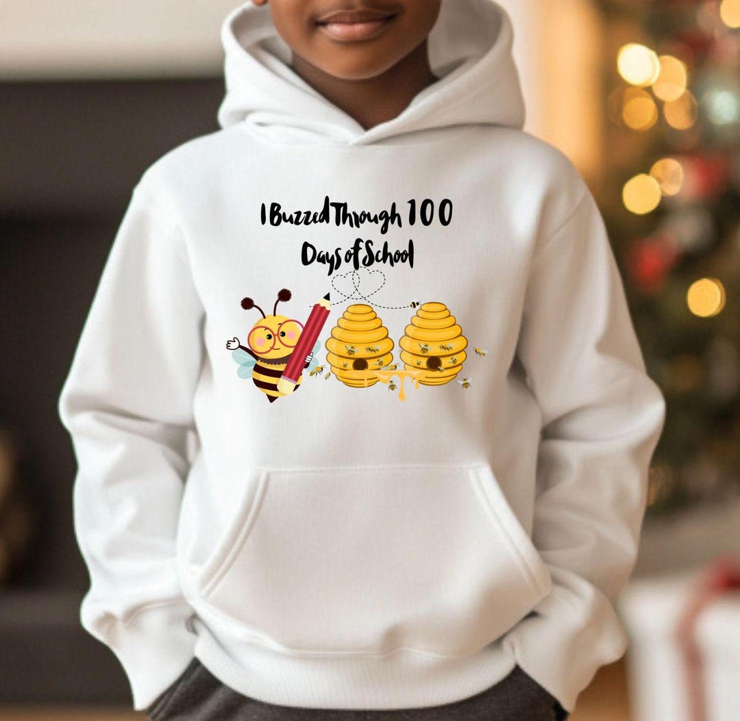 100 Days of School Youth Hoodie, 'I Buzzed Through 100 Days of School ...