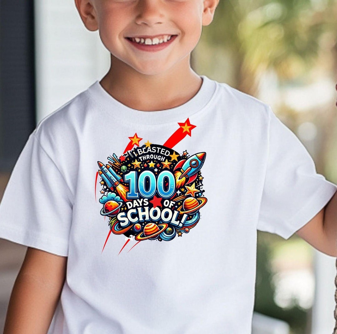 Astronaut 100 Days of School Kids Tee, 100 Days of School Shirt, Space ...