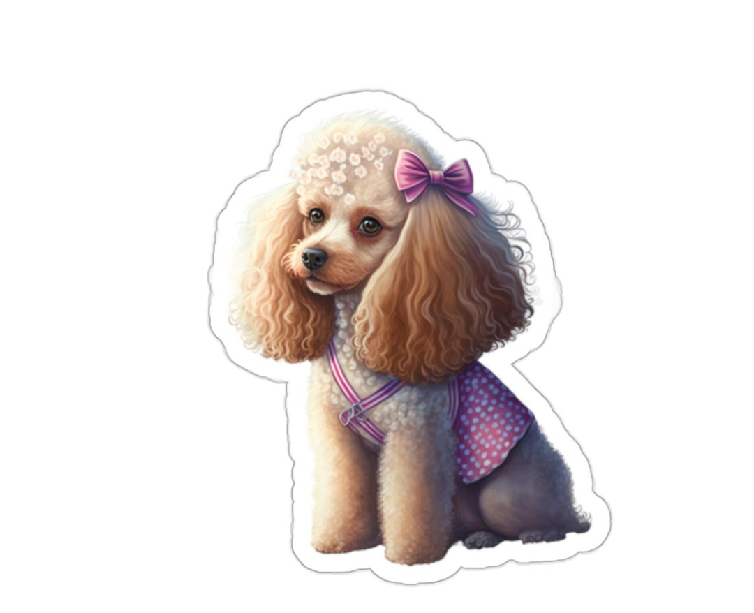 Poodle Stickers, Poodle Vinyl Sticker, Poodle Puppy, Cream Colored Toy ...