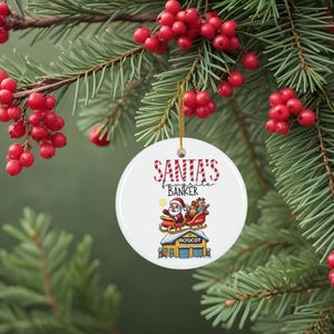 Santas Favorite Banker Personalized Ceramic Ornaments, Christmas Tree ...