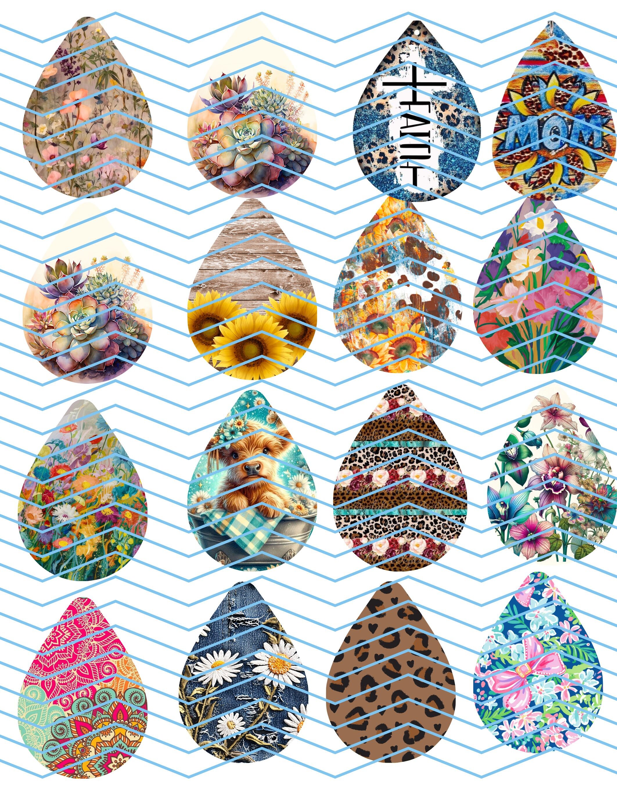 Teardrop Printable Earring Bundle Design Earring Sublimation Designs ...