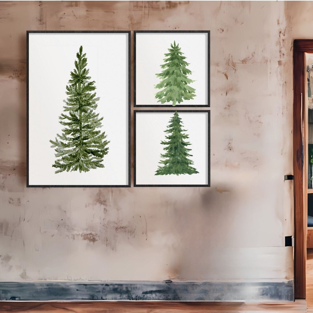 Christmas Tree Prints Evergreen Trees Christmas Decor - Etsy