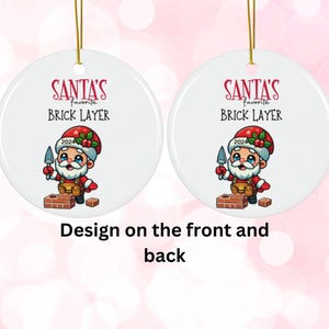 Santas Favorite Brick Layer Personalized Ceramic Christmas Ornament ...