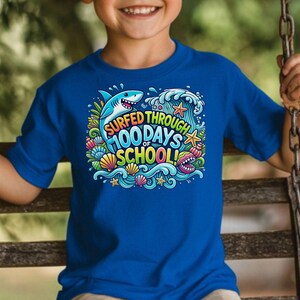 100th Day of School Surfing Through Kids Tee Shirt, Beach Theme ...