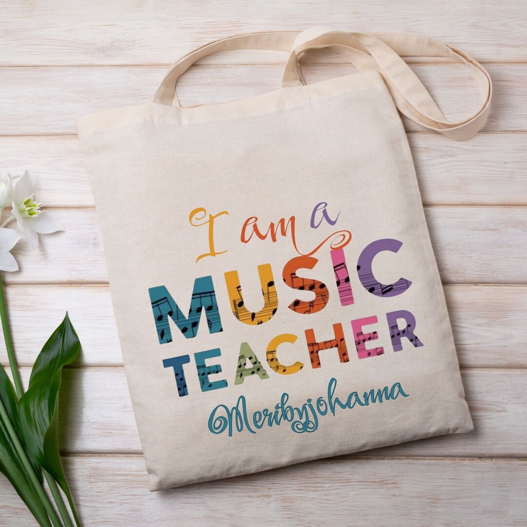 Personalized Music Teacher Tote Bag Gift for a Musician, Music Teacher ...
