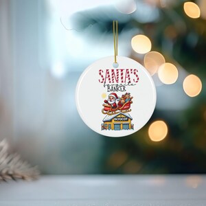 Santas Favorite Banker Personalized Ceramic Ornaments, Christmas Tree ...