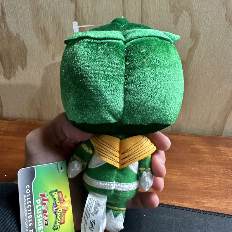 FUNKO Mighty Morphin 9 Power Rangers Hero Plushie Green Ranger Rare ...