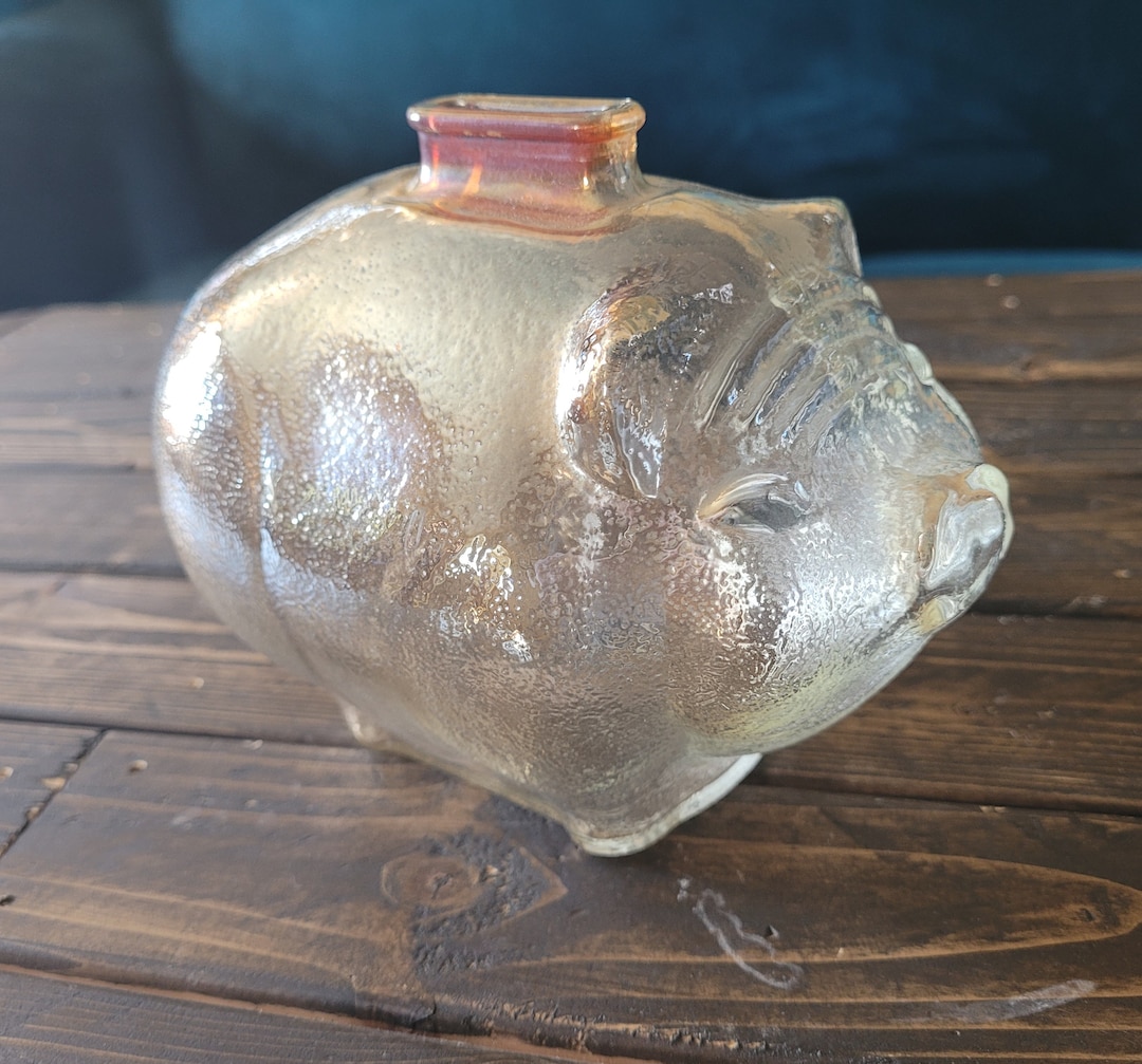 Vintage Depression Glass Piggy Bank - Etsy