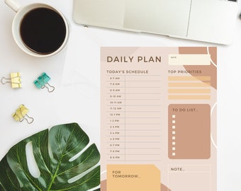 Modern Daily Planner, Printable Daily Planner, Minimalist Planner ...