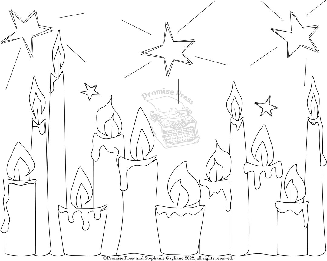 Intention Coloring -- Candles Coloring Page for Savings or Self-care ...