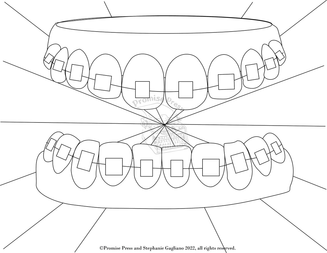 Intention Coloring -- Braces/dental Coloring Page to Save for Braces or ...