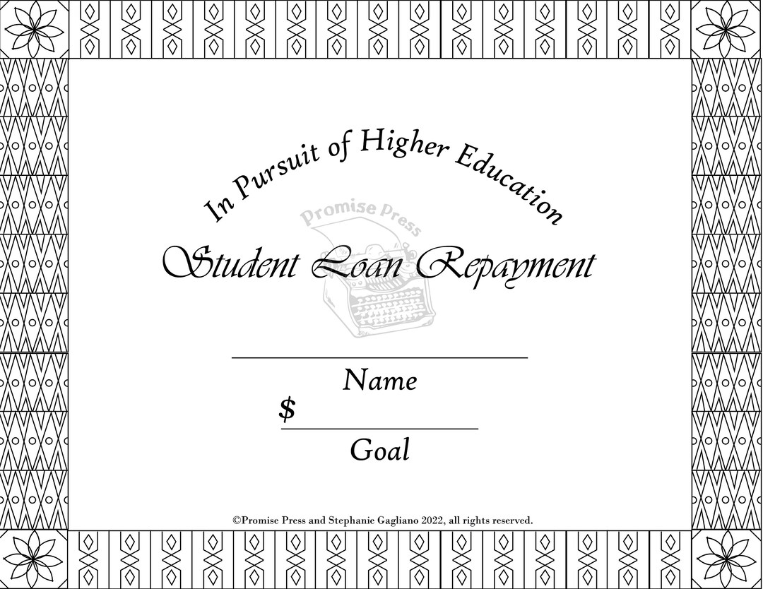 Intention Coloring -- Student Debt Diploma 1 Coloring Page- Pay off ...