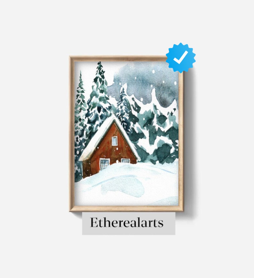 Winter Wonderland Printable Art Set Snowy Landscape Painting - Etsy