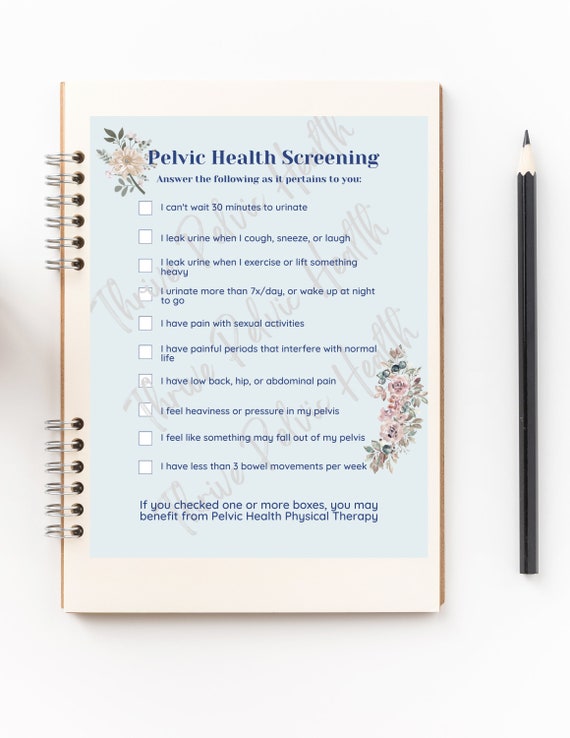 DIGITAL DOWNLOAD: Pelvic Health Screening Handout. - Etsy