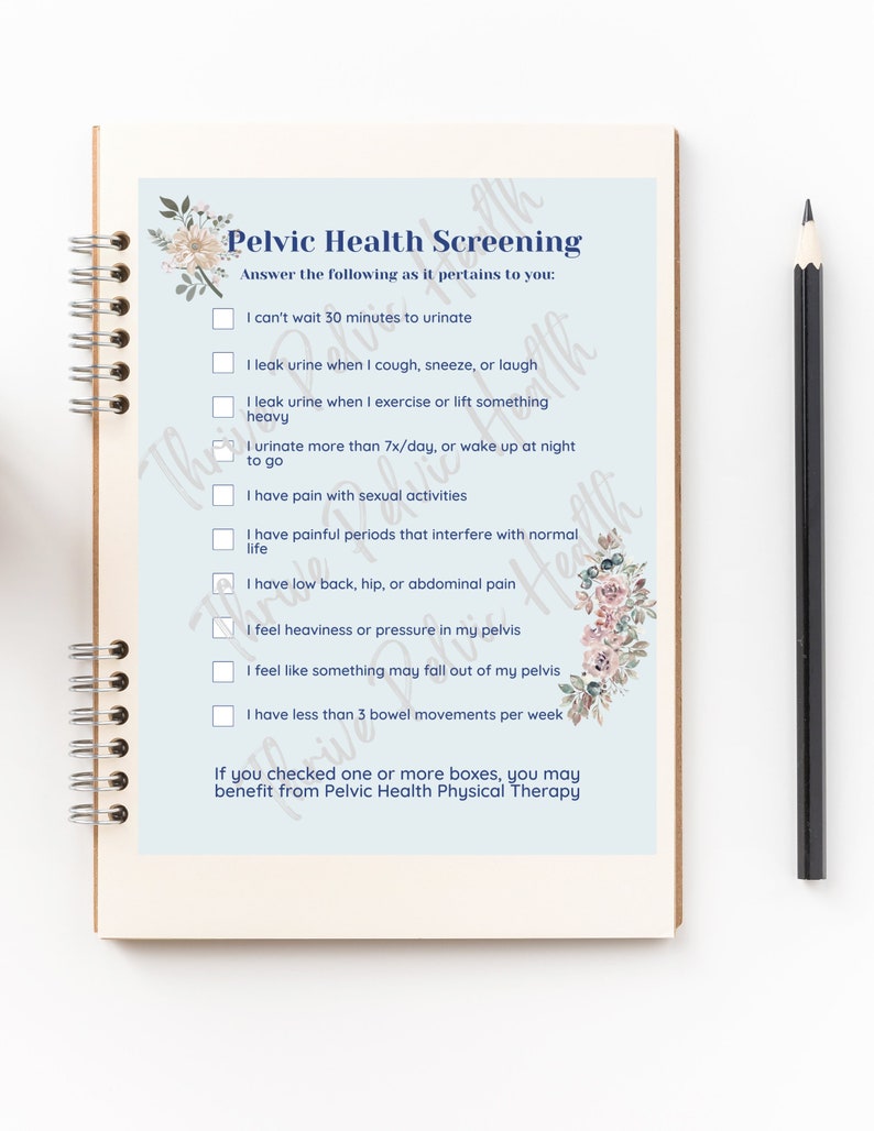 DIGITAL DOWNLOAD: Pelvic Health Screening Handout. 8.5"x11" - Etsy