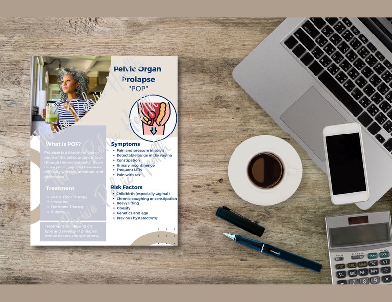 DIGITAL DOWNLOAD: Pelvic Organ Prolapse Educational Handout. 8.5"x11 ...