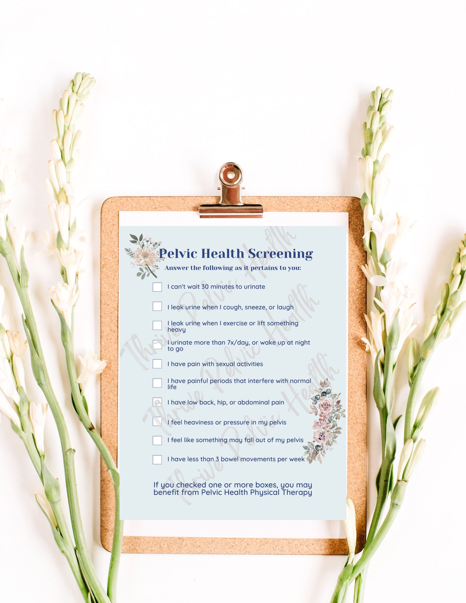 DIGITAL DOWNLOAD: Pelvic Health Screening Handout. 8.5"x11" - Etsy