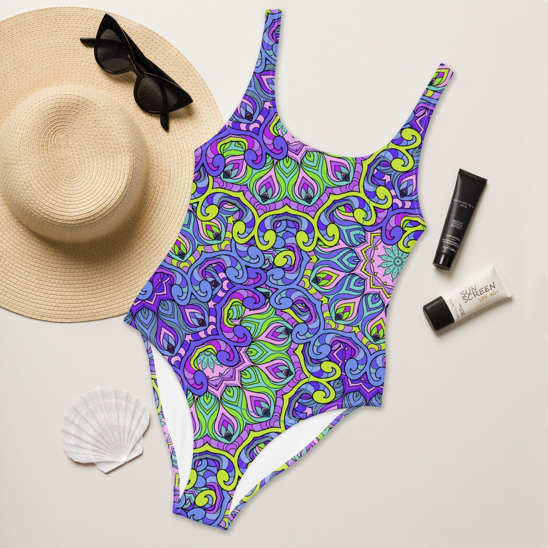Purple Paradise 1 Piece Bathing Suit, Swimming Costume, Bathing Costume ...