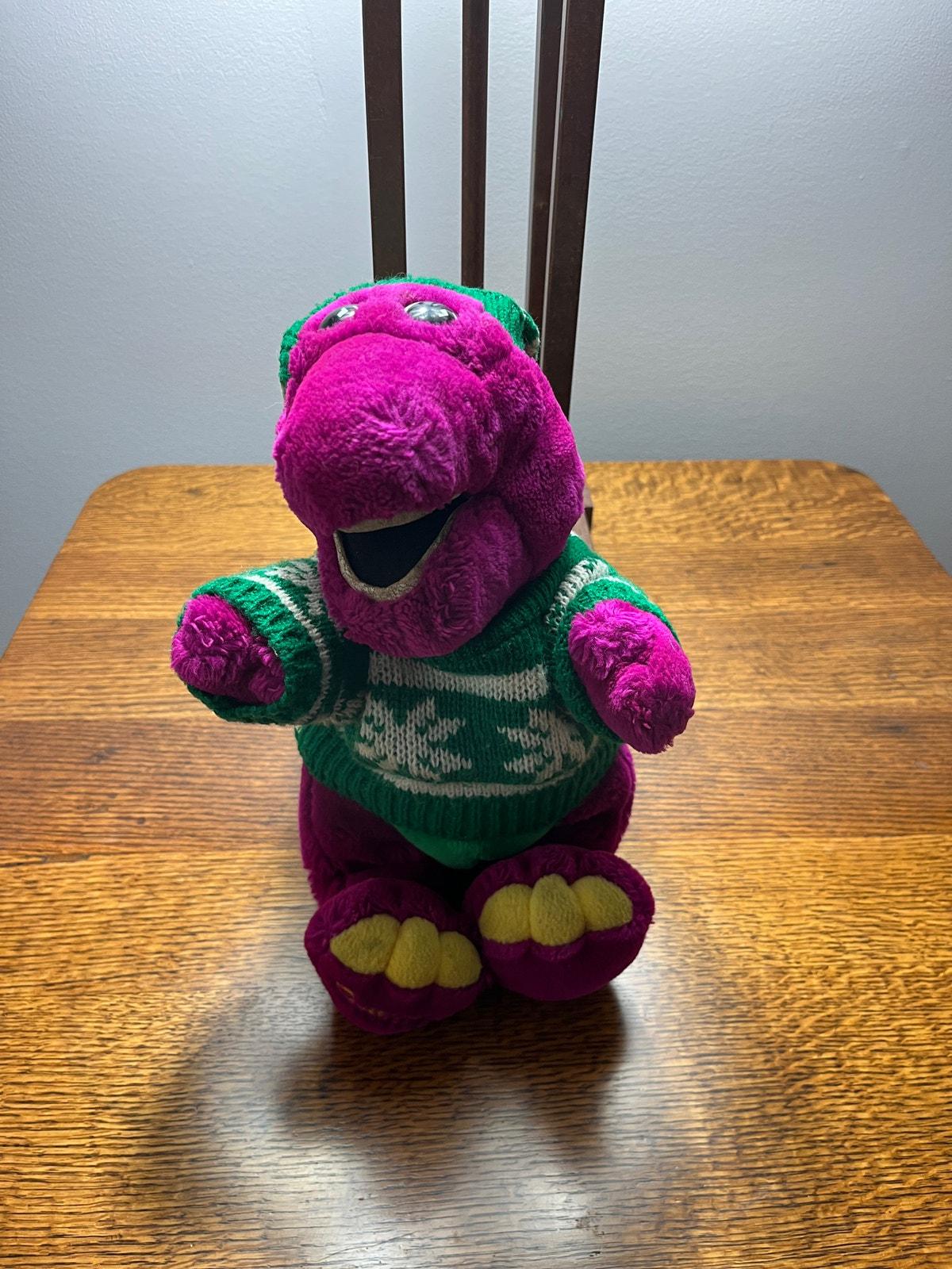 Vintage Christmas Dakin Barney the Dinosaur, Vintage 1992 Barney Plush ...