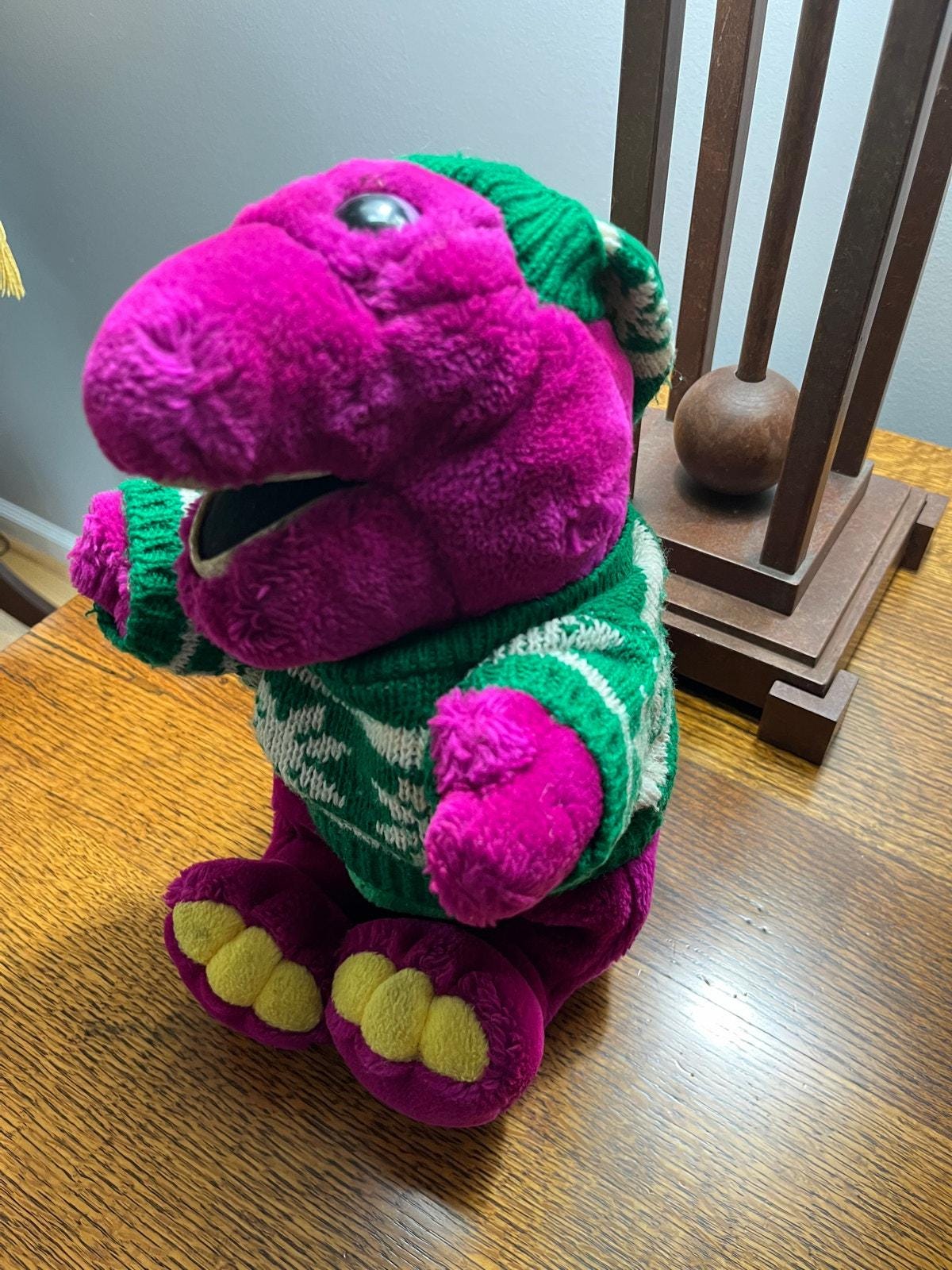 Vintage Christmas Dakin Barney the Dinosaur, Vintage 1992 Barney Plush ...