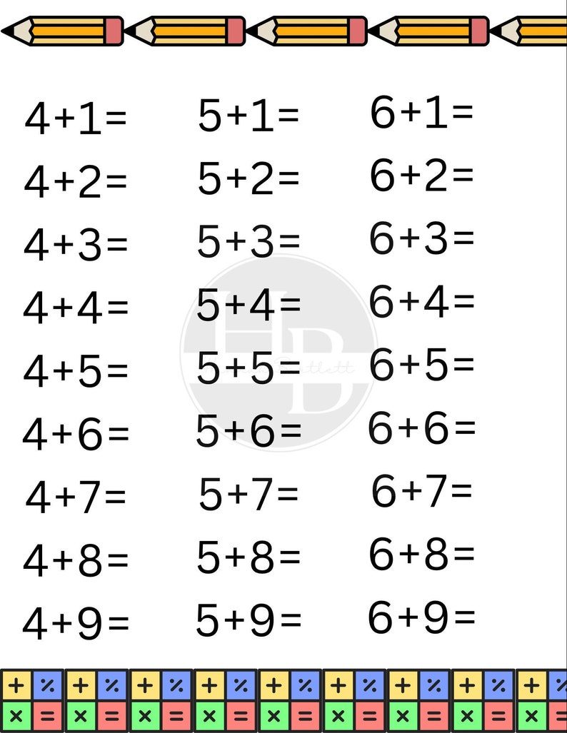 Homeschool Math Sheet 2 - Etsy