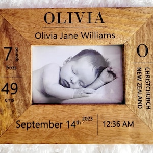 Personalised Baby Photo Frame, Newborn New Baby, Christmas Gifts ...