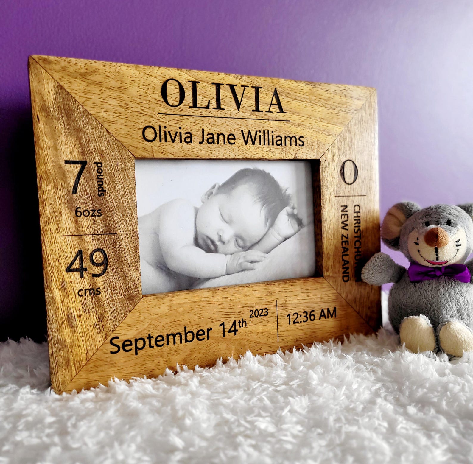 Personalised Baby Photo Frame, Newborn New Baby, Christmas Gifts ...