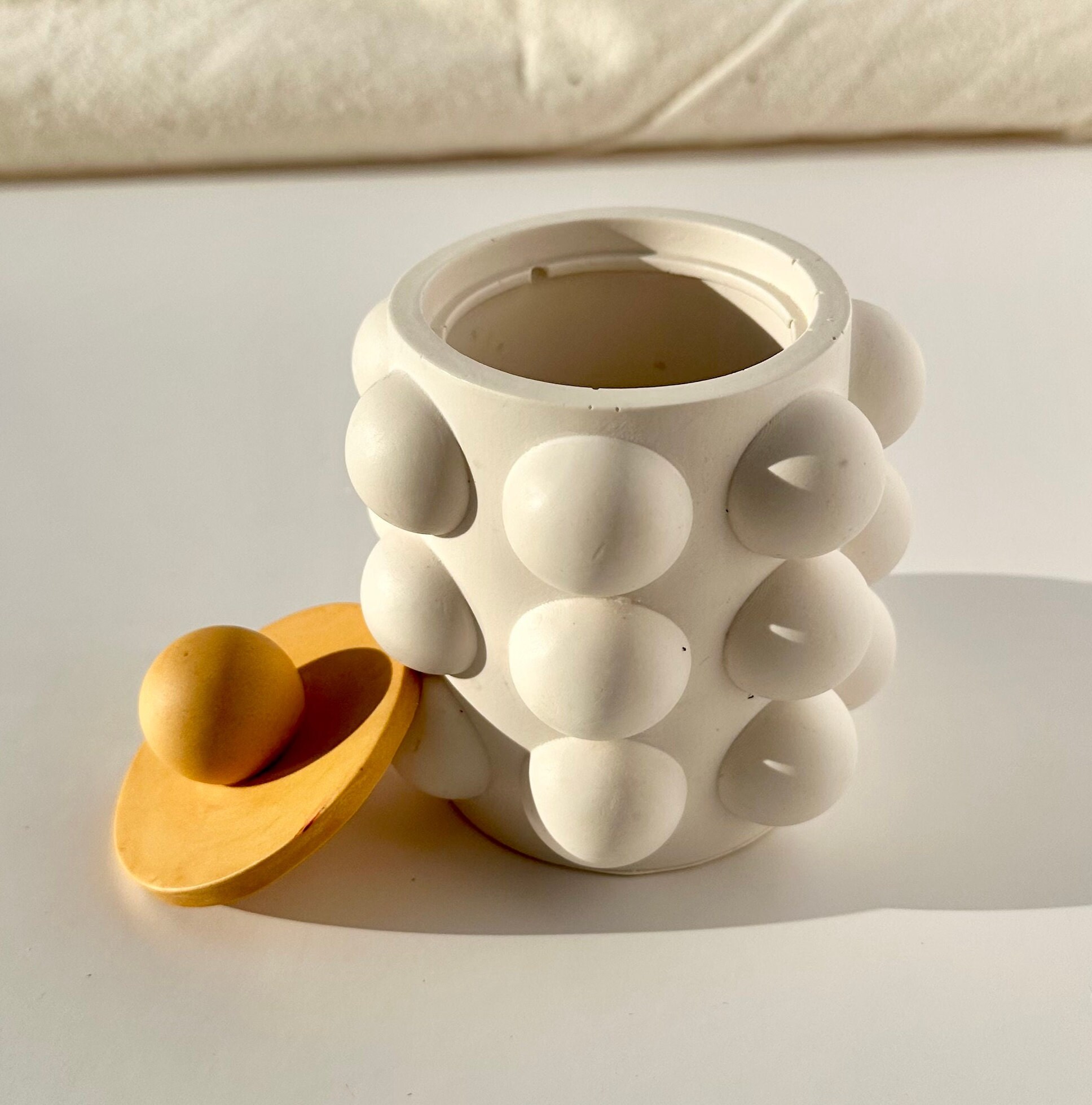 Jesmonite Bubble Pot With Lid - Etsy