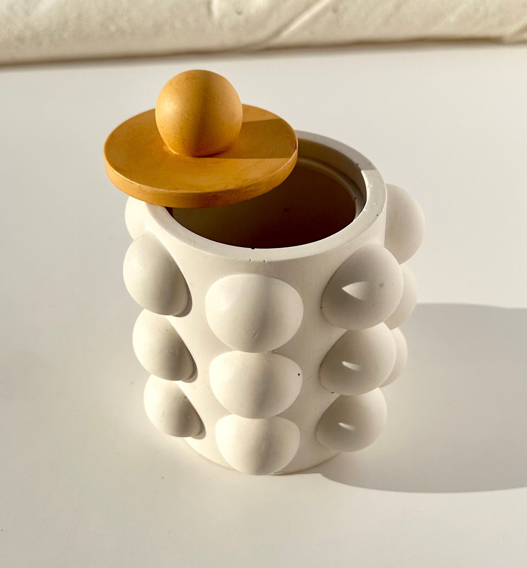 Jesmonite Bubble Pot With Lid - Etsy