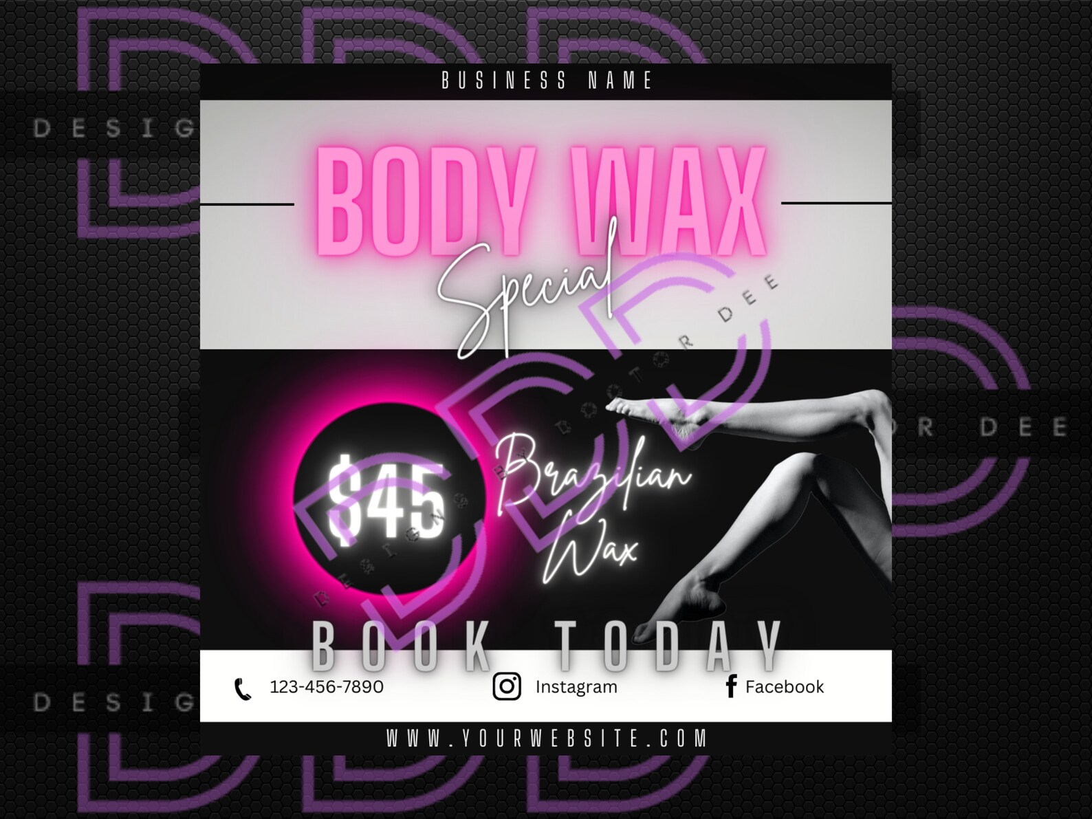 Body Waxing Flyer Business Flyer Book Now Flyer Canva Template January ...