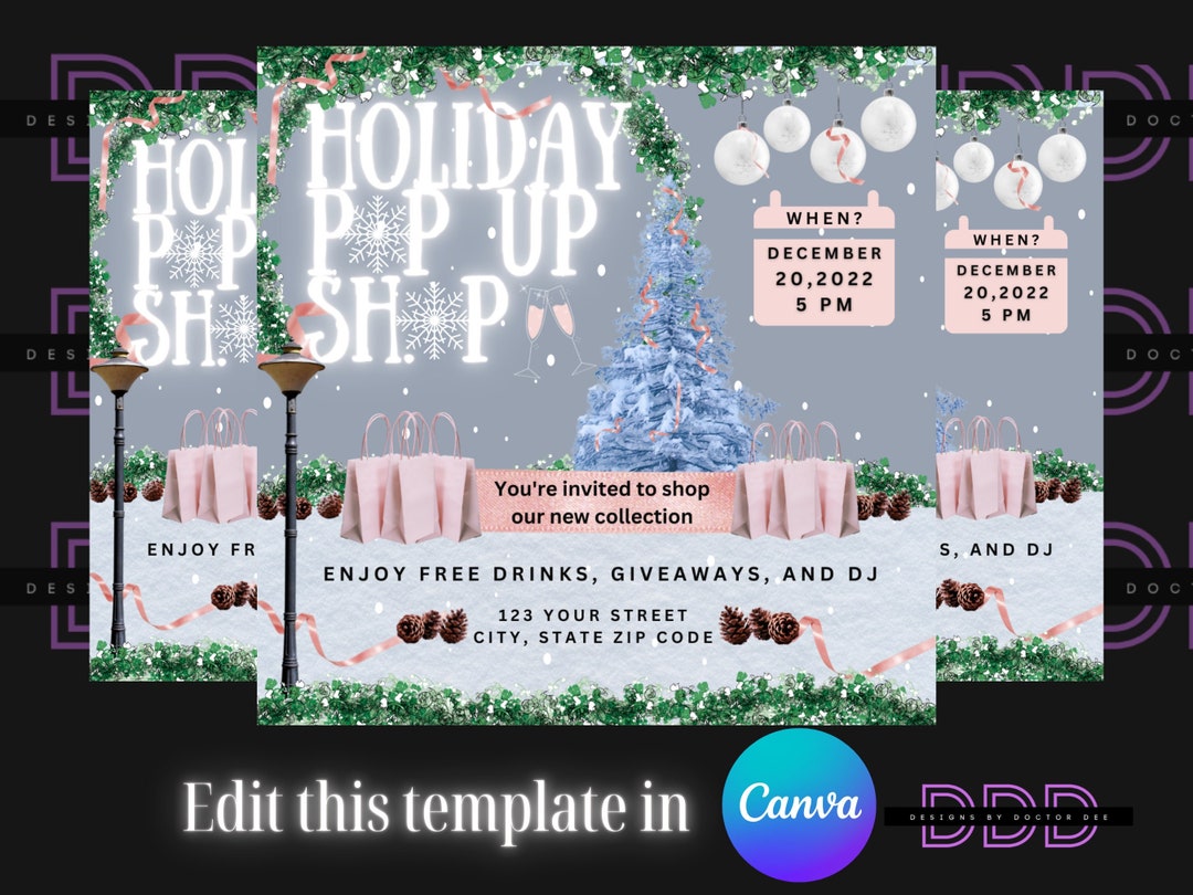 Holiday Pop up Shop Flyer, Pop up Flyer, E-flyer, Social Media Flyer ...