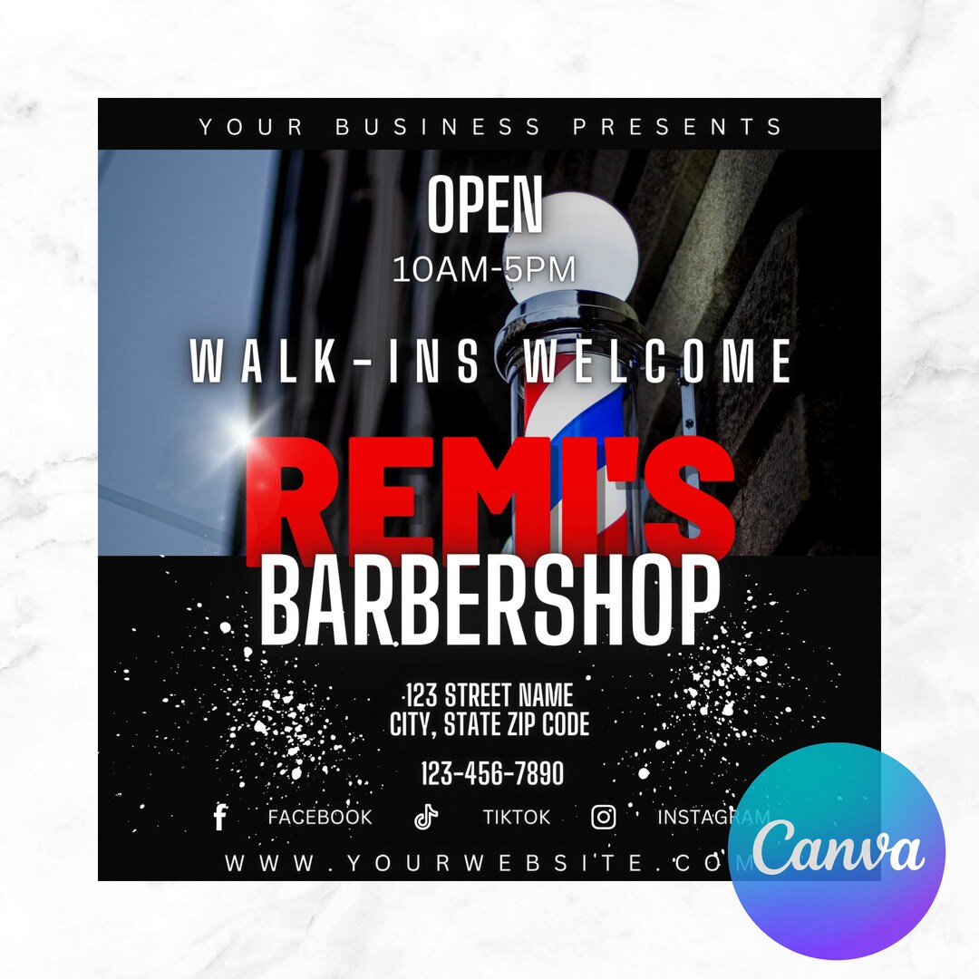 Barbershop Name Flyer | Book Now Flyer | Custom Flyer Design | Social ...