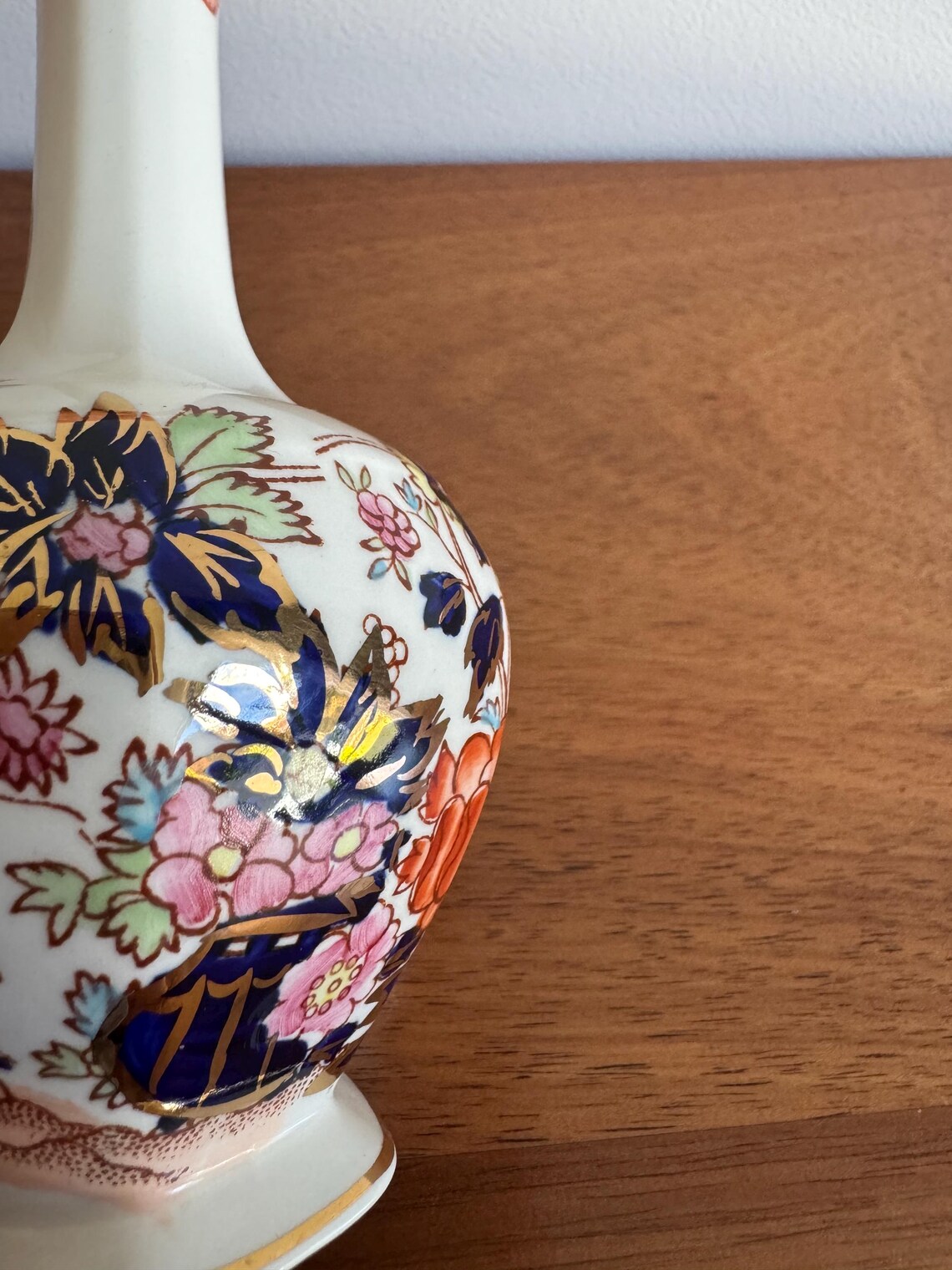 Vintage Pair Masons Bud Vases Ironstone Mandalay Pattern Hand Painted ...