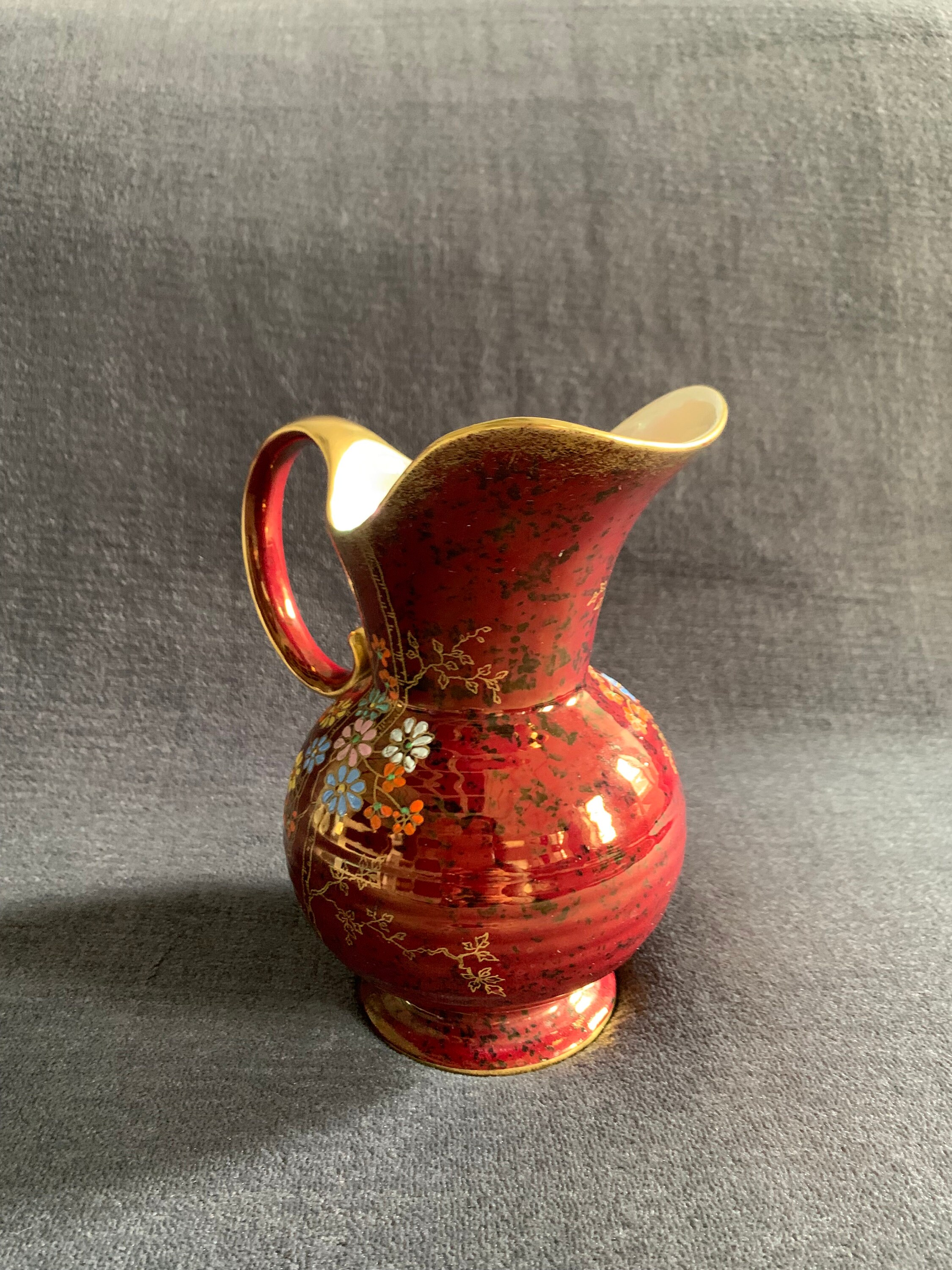 Vintage Rare Crown Devon Fieldings Jug Gilded Hand-painted Enameled ...