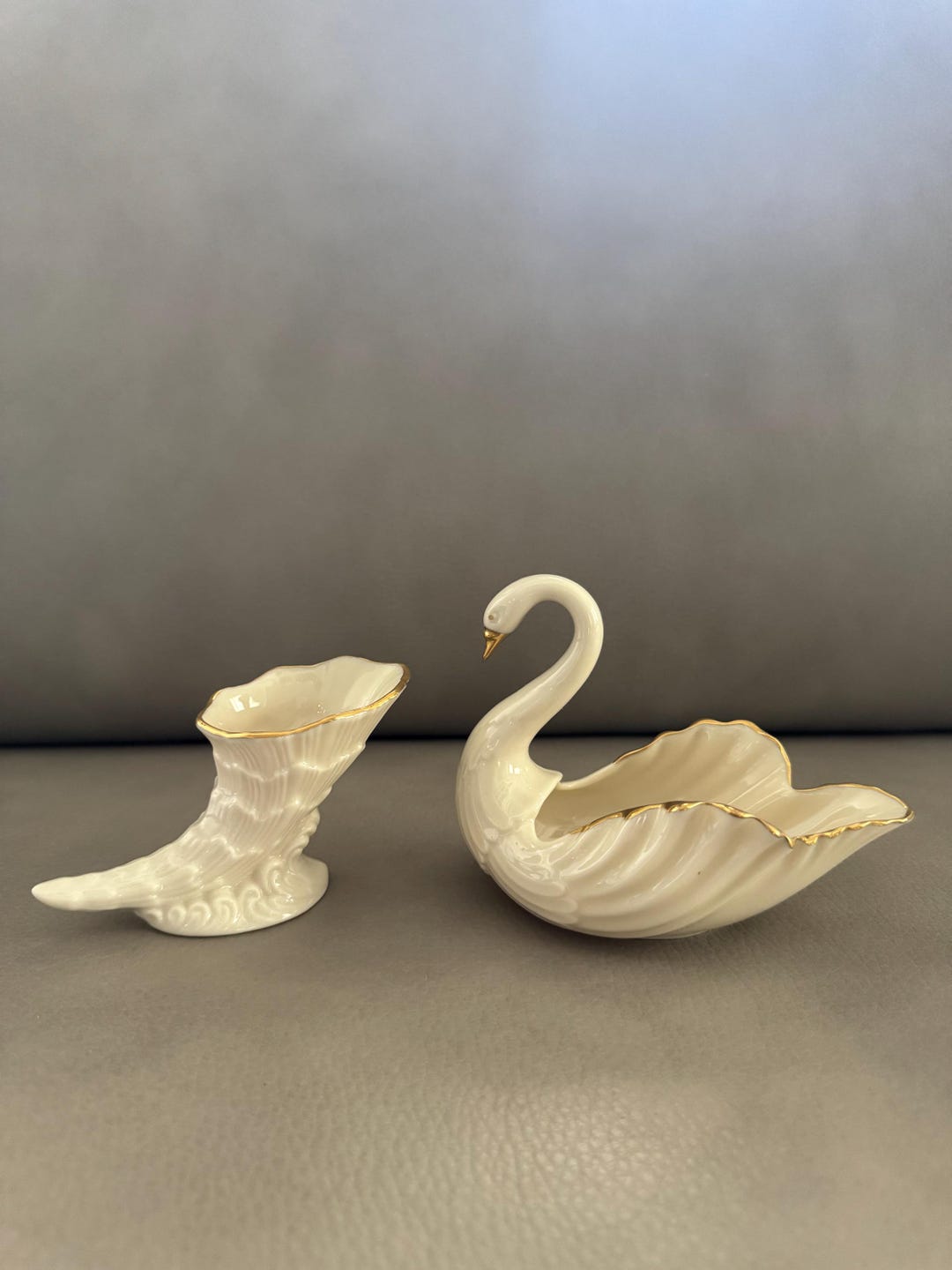 Lenox Cornucopia/horn of Plenty Design Vase, Toothpick Holder/planter ...