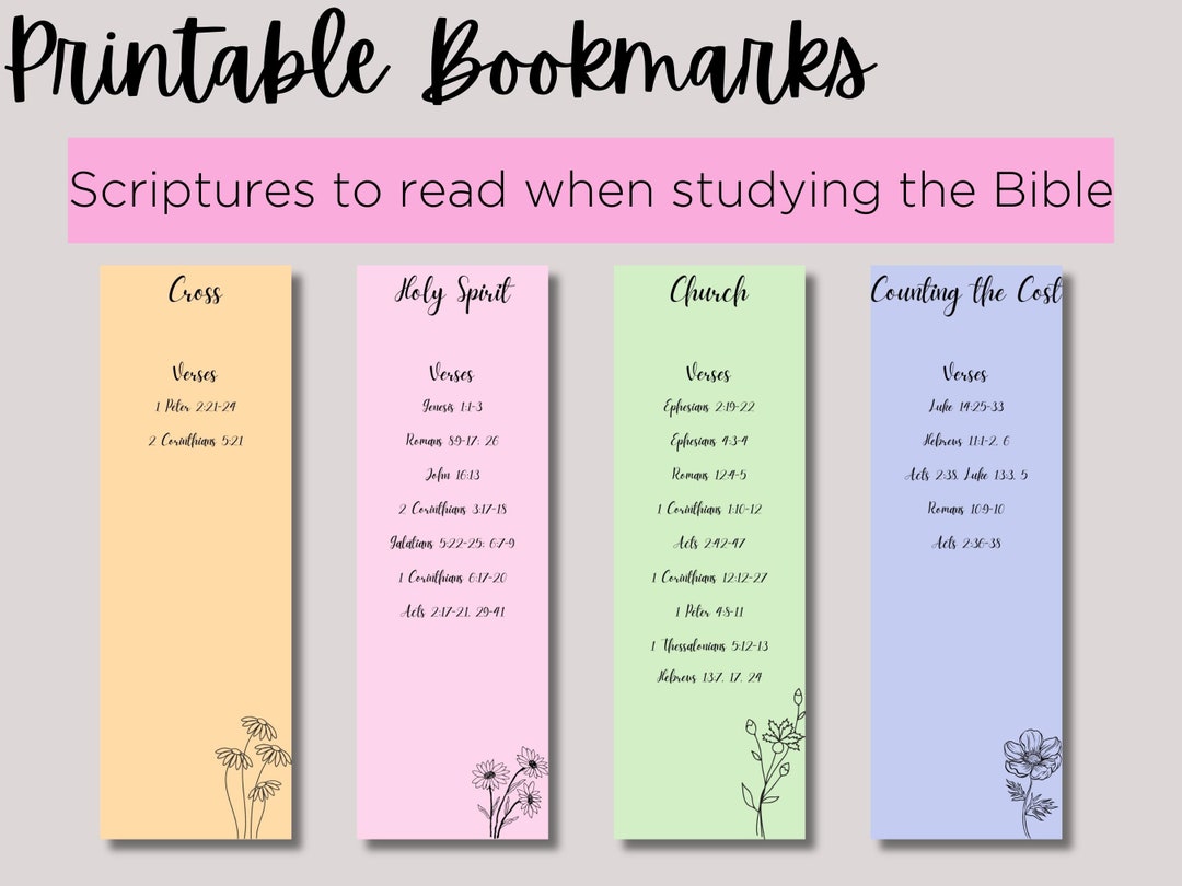 Printable Bible Study Bookmarks. Faith Bookmarks, Scripture Bookmarks ...