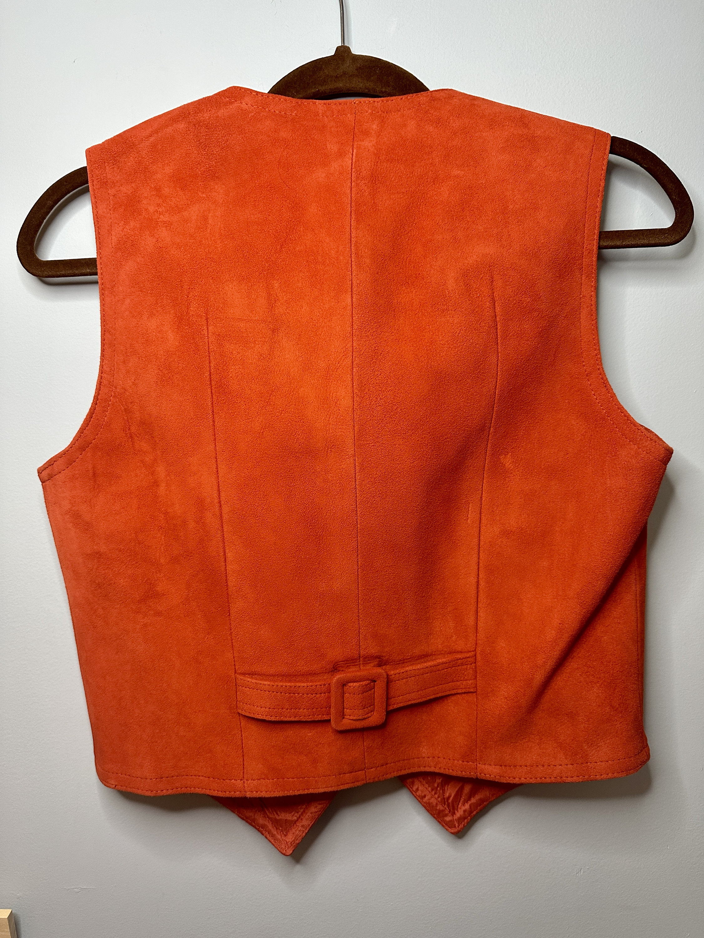 70s Burnt Orange Genuine Leather Vest and Gaucho Pant - Etsy