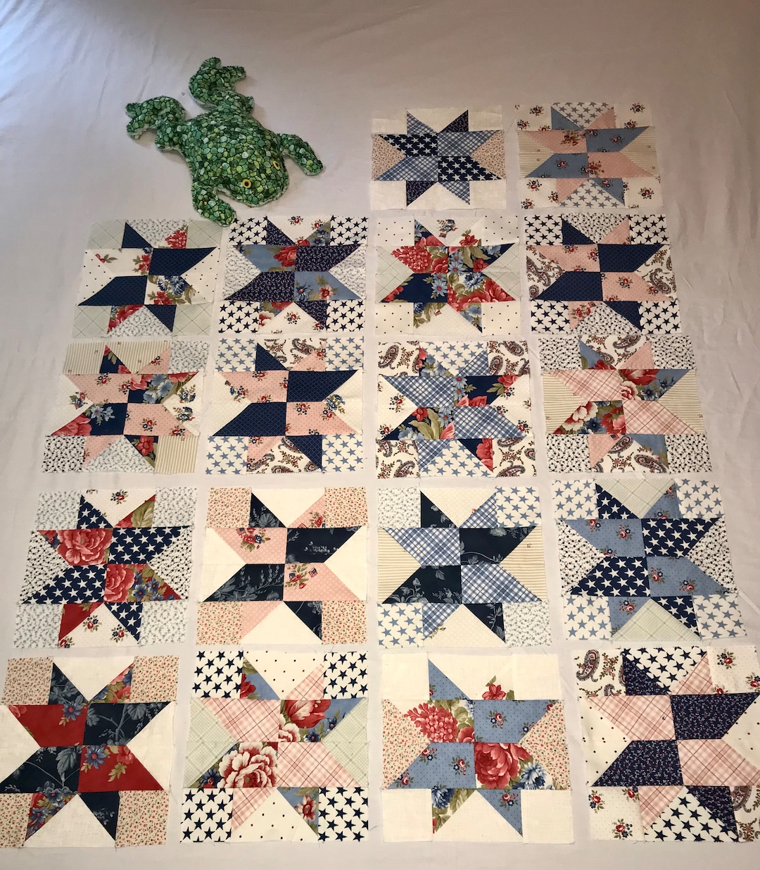 Unfinished Quilt Blocks Scrappy Blocks Lot of 18 Moda Belle Isle ...