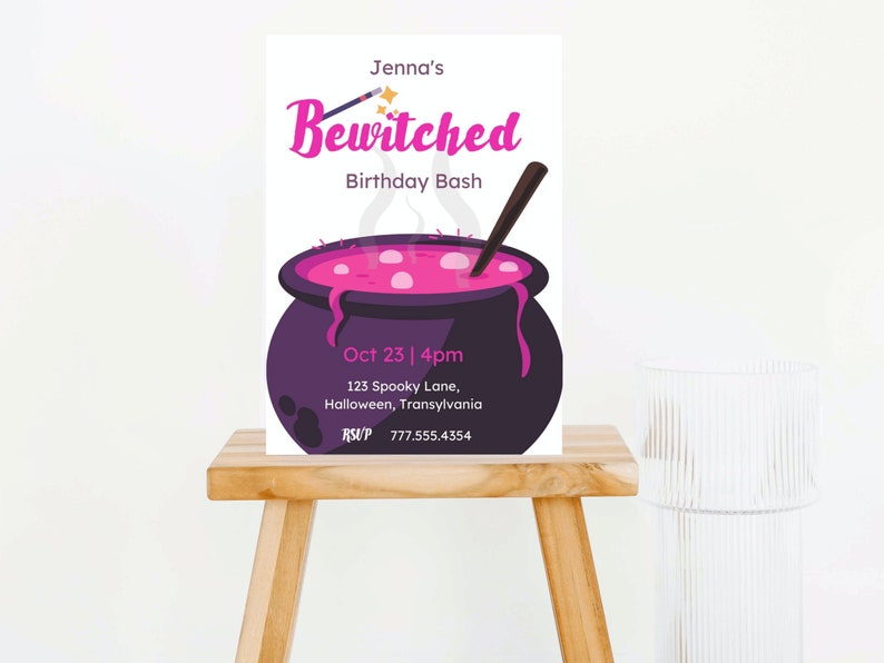 Bewitched Birthday Bash Printable Invitation Girl's - Etsy