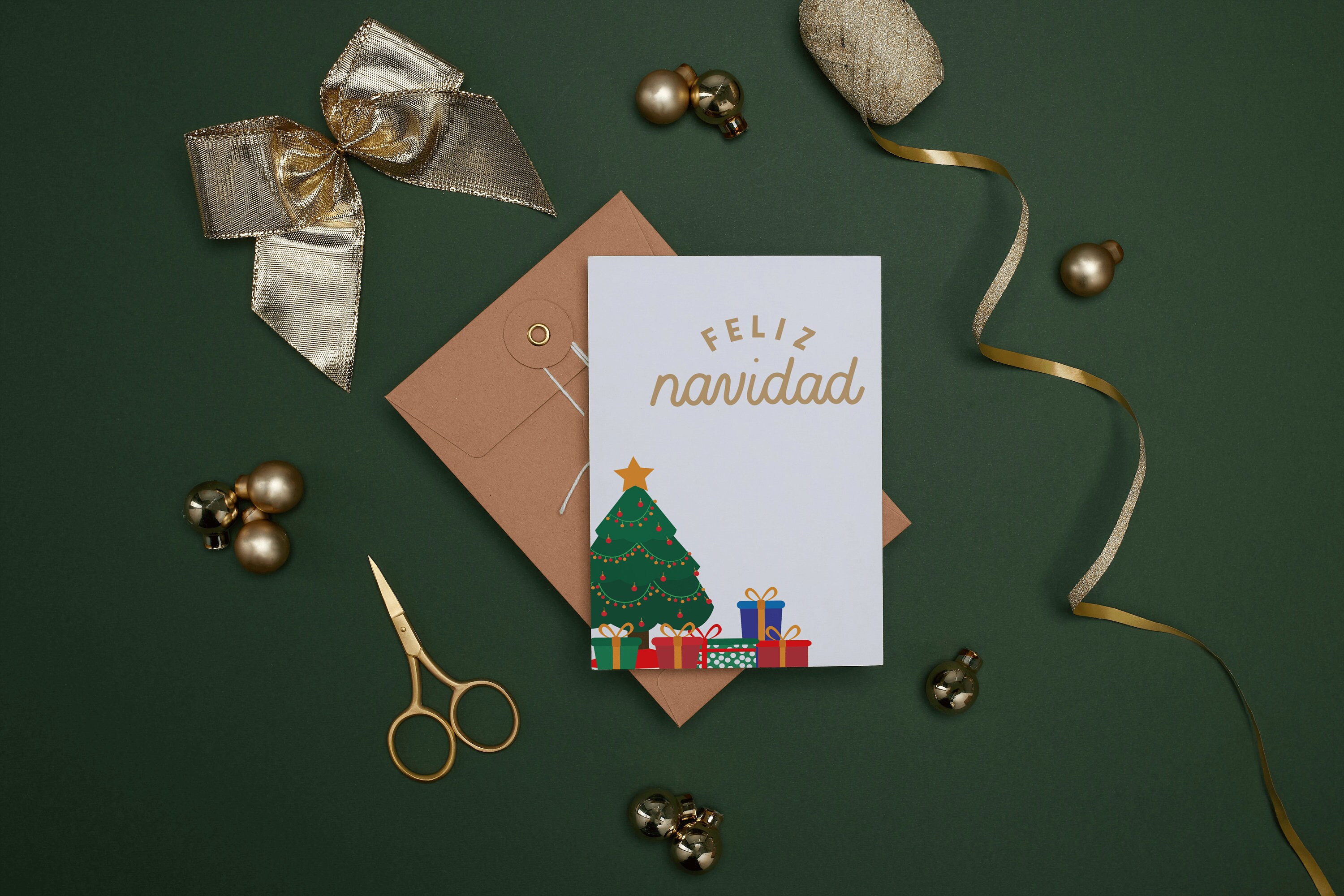 Feliz Navidad Christmas Card, Christmas Tree Card, Printable Christmas ...