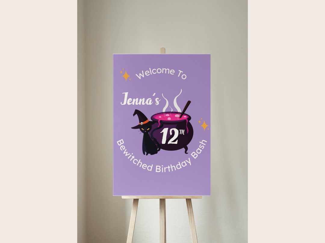 18 X 24 in Bewitched Birthday Bash Halloween Party Welcome - Etsy
