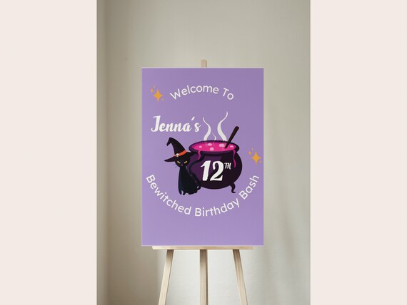 18 X 24 in Bewitched Birthday Bash Halloween Party Welcome - Etsy