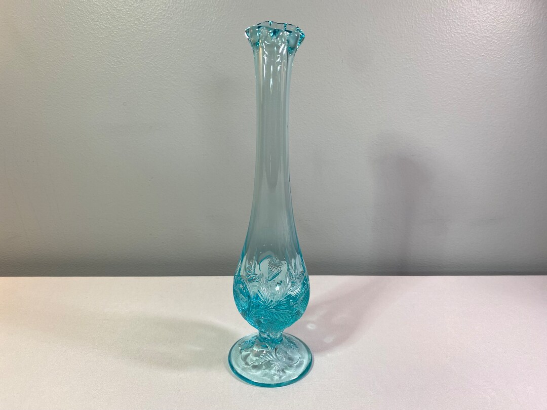 Vintage Swung Bud Vase - Fenton Glass Co - Inverted Strawberry - Ice ...