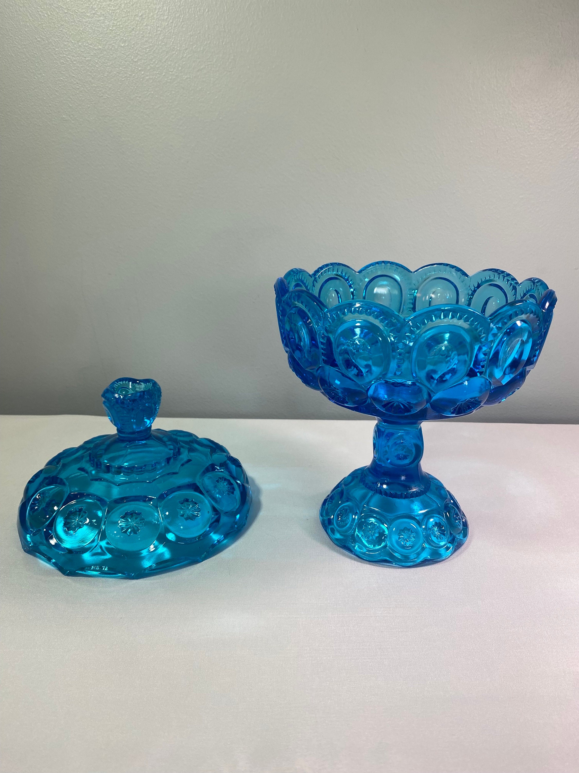 Vintage L.E. Smith Footed Candy Compote Dish With Lid Cover - Etsy