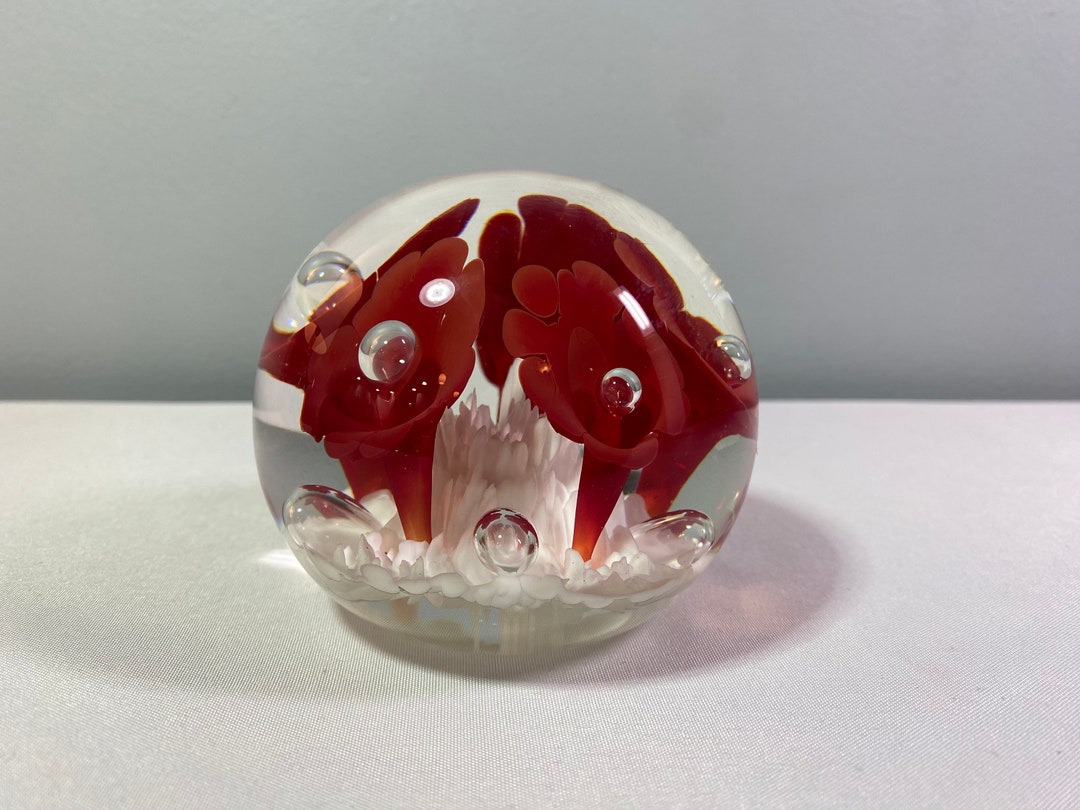 Vintage Joe Rice Red Trumpet Paperweight 3.5" Diameter & Stamped - Etsy