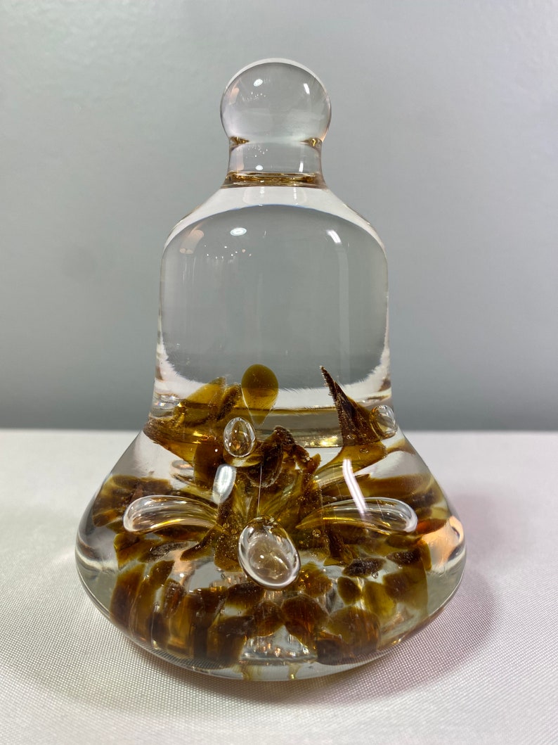 Vintage Joe Rice Glass Bell Paperweight 2006 - Etsy