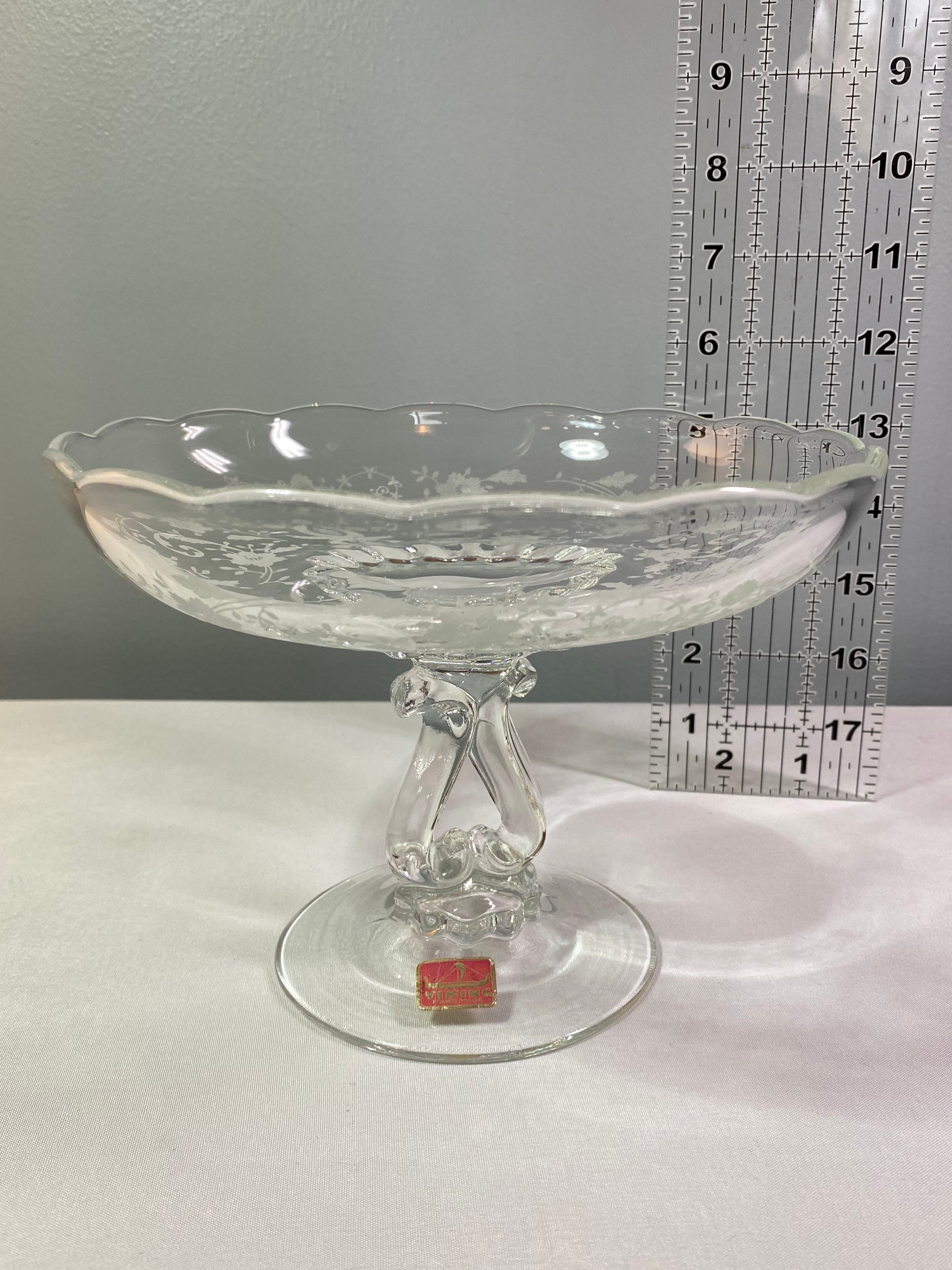 Vintage Viking Glass Compote Bowl - Etsy