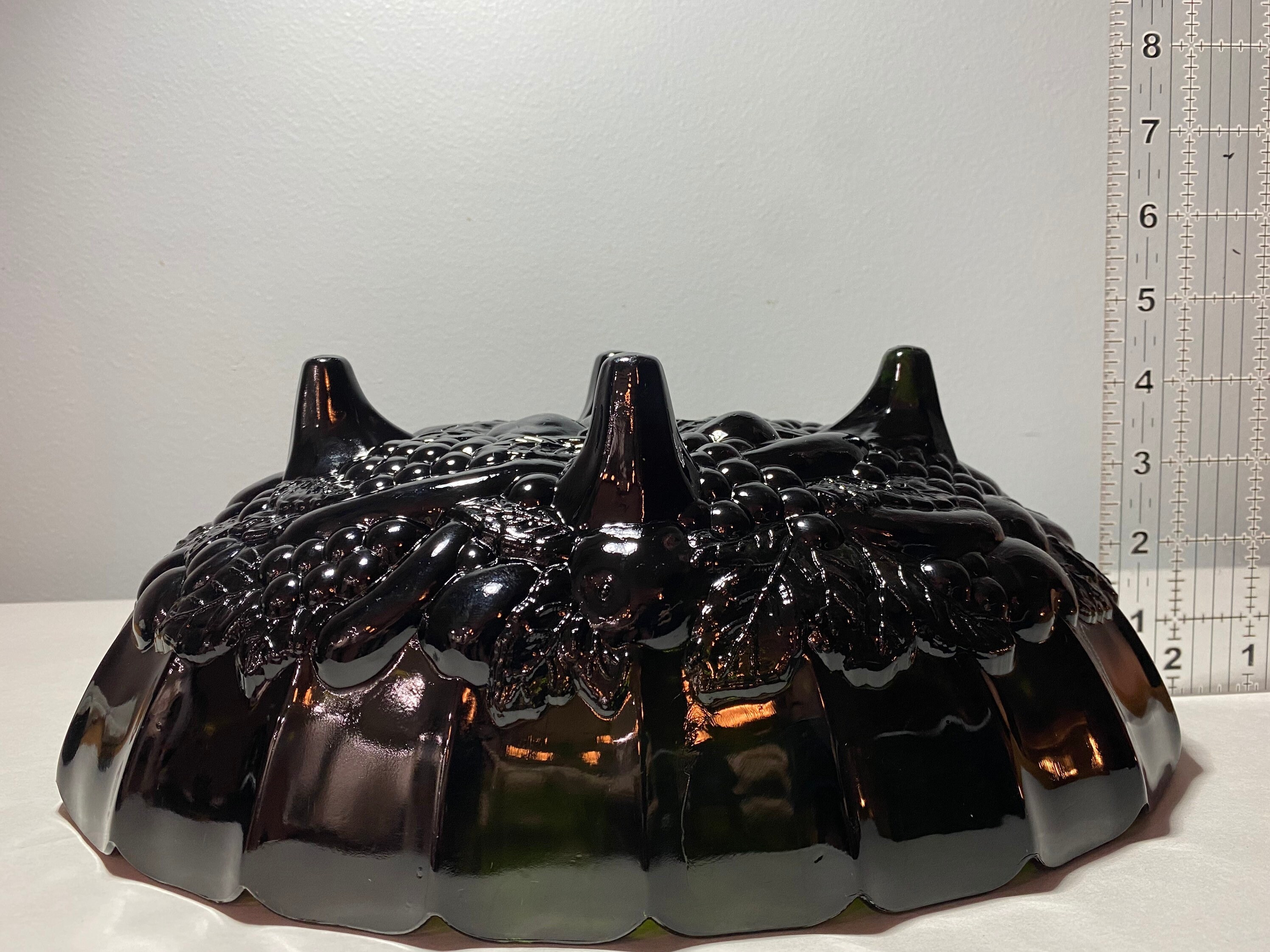 Rare Color, 1970s Indiana Glass Harvest Grape Pattern, Oval Footed Bowl ...