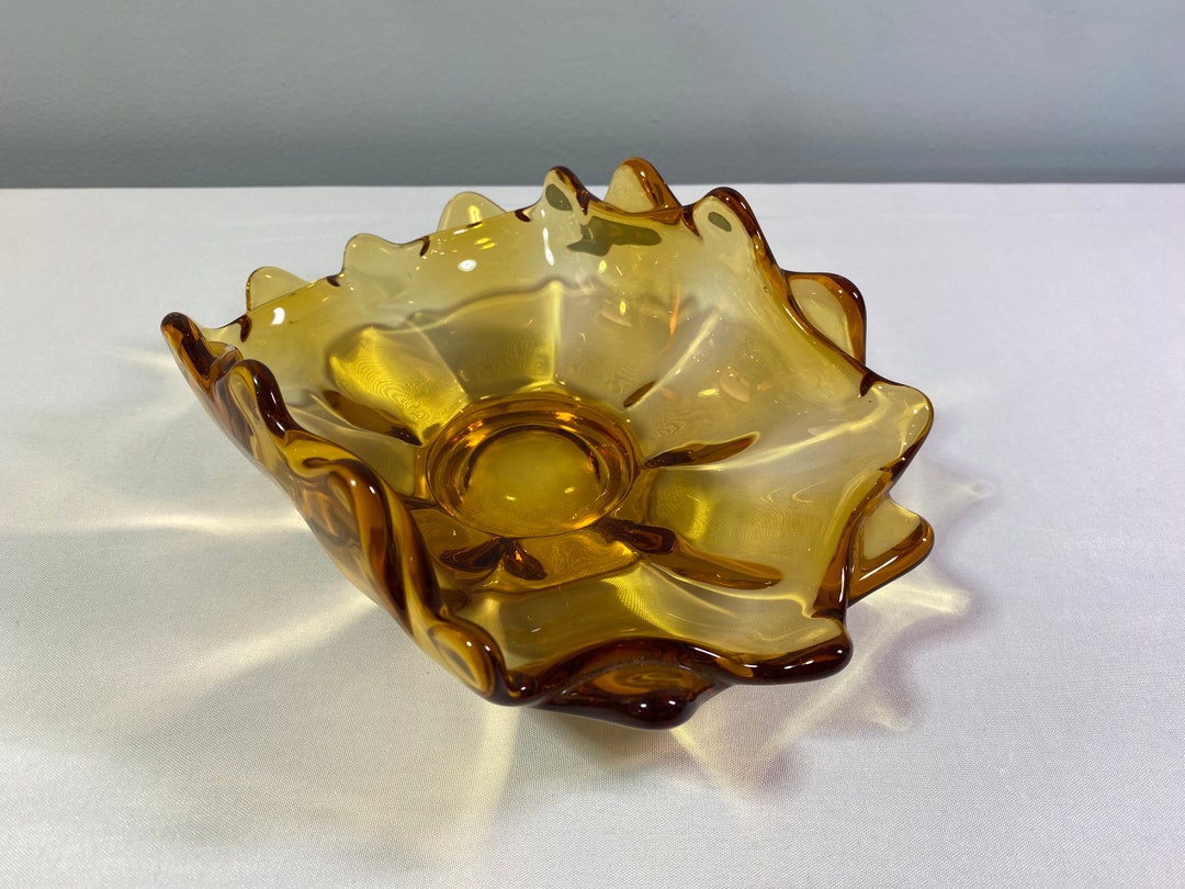 Vintage Viking Bowl / Dish - Epic - Double Crimp Banana - Amber - Etsy