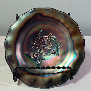 Rare St. Clair Grape Patterned Carnival Glass Plate - Etsy